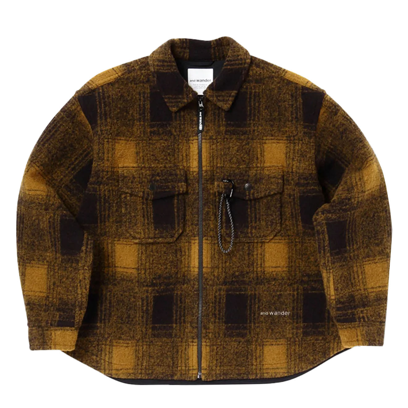 And Wander Wool Shaggy Zip Jacket Camel | Yards Store