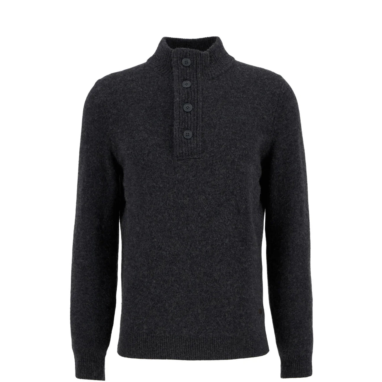Barbour Essential Elbow Patch Jumper Charcoal | Yards Store