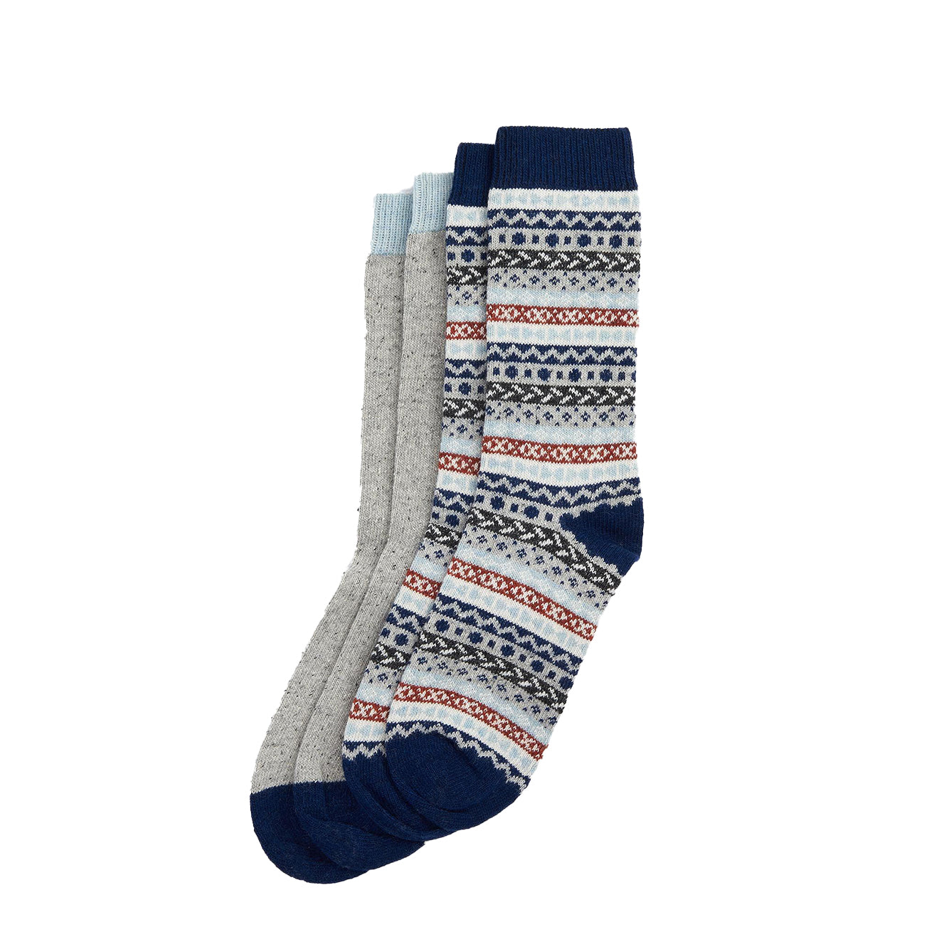 Barbour Fair Isle Sock 2 Pack Blue Granite Mix | Yards Store