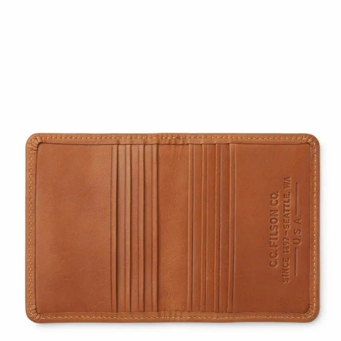 Filson Outfitter Leather Card Wallet Tan | Yards Store Menswear