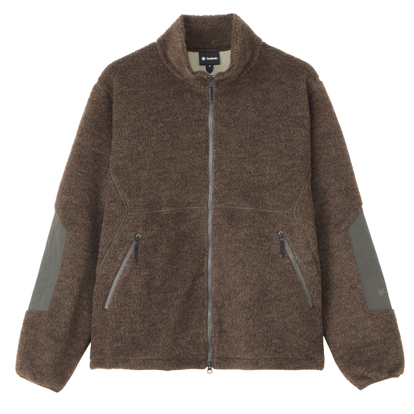 Goldwin Wool Boa Fleece Full Zip Jacket Mix Brown | Yards Store