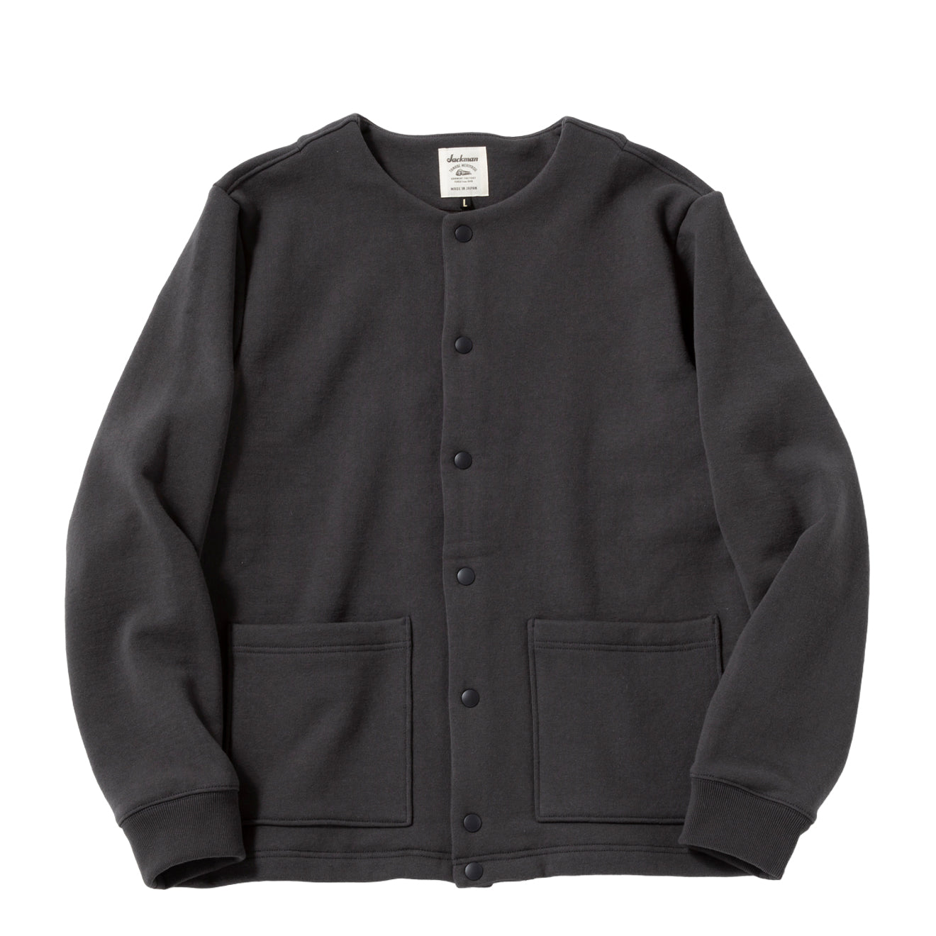 Jackman Big Loop Collarless Sweat Jacket Ink | Yards Store