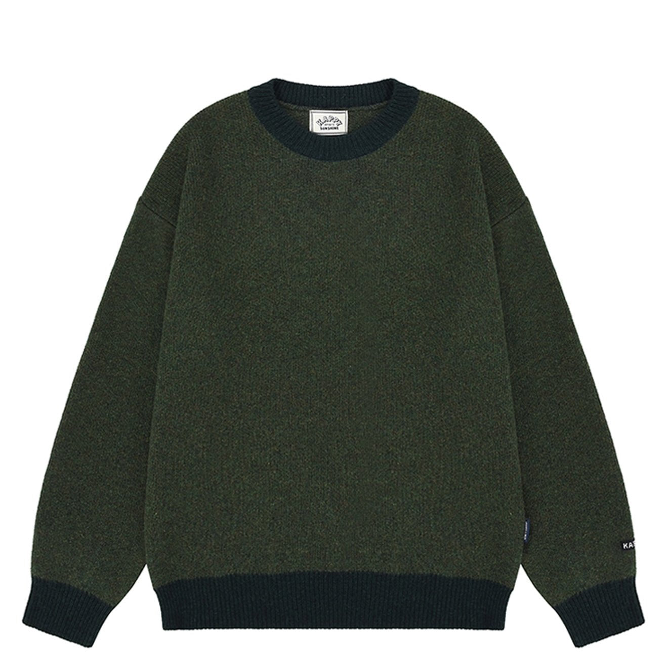 Kappy Ringer Round Wool Knit Green | Yards Store