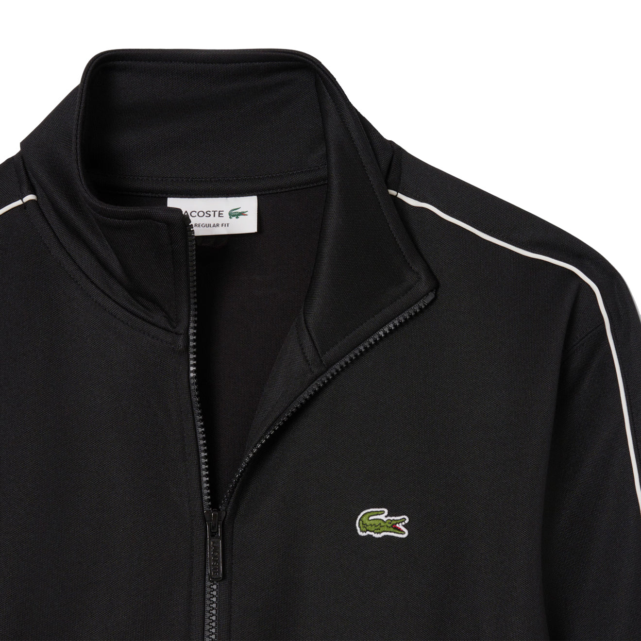 Lacoste Paris Pique Zip Front Track Jacket Black | Yards Store