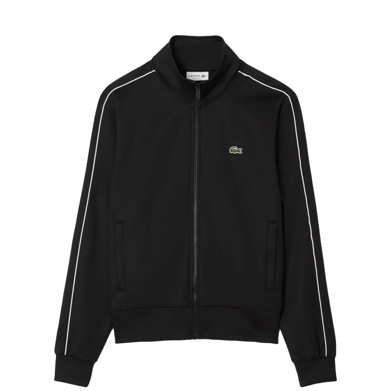 Lacoste Paris Pique Zip Front Track Jacket Black | Yards Store