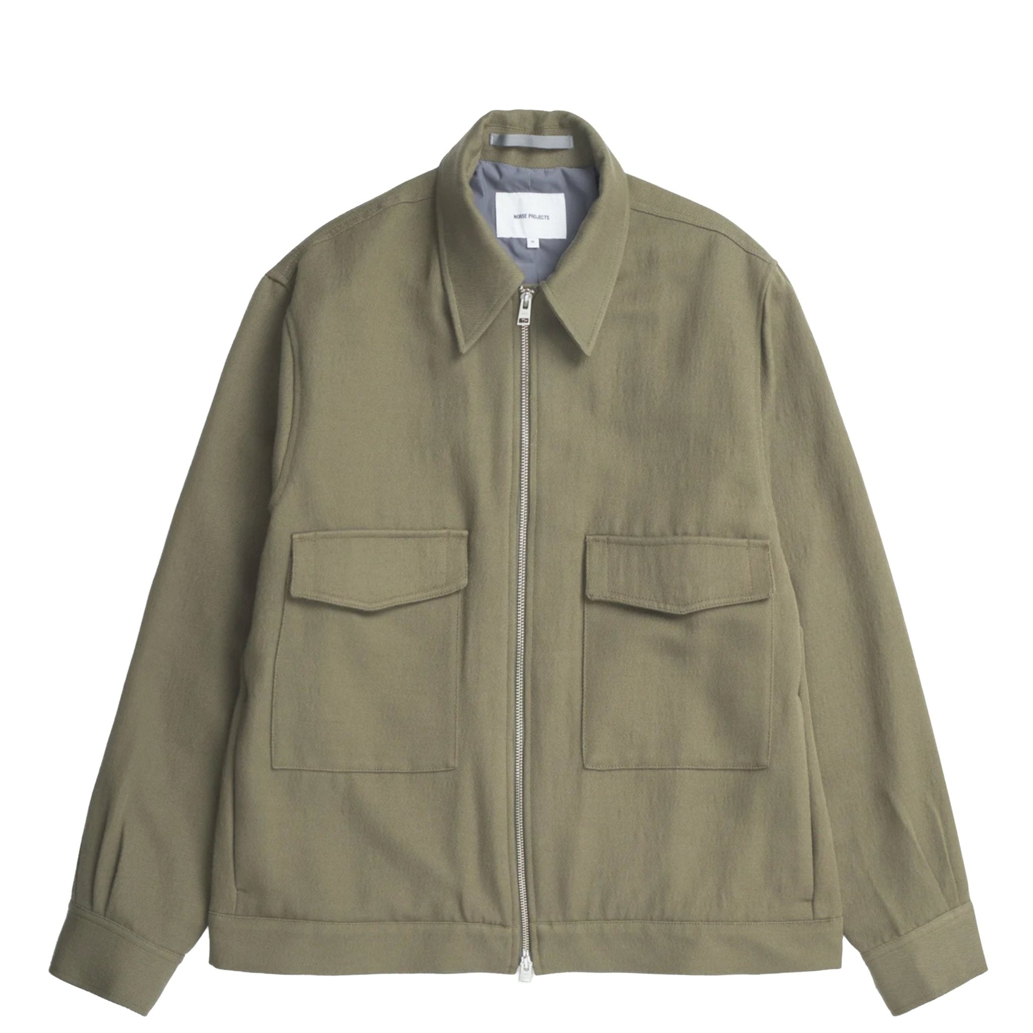 Norse Projects Aksel Cavalry Cotton Wool Windstopper Jacket Olive Night ...