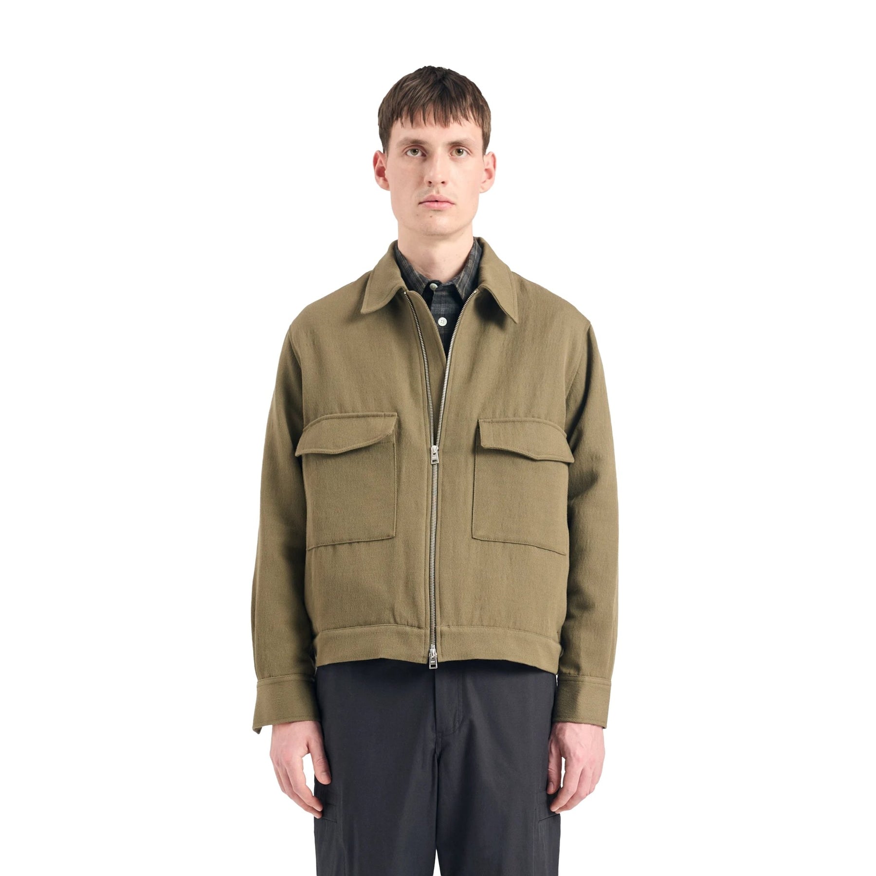Norse Projects Aksel Cavalry Cotton Wool Windstopper Jacket Olive Night ...