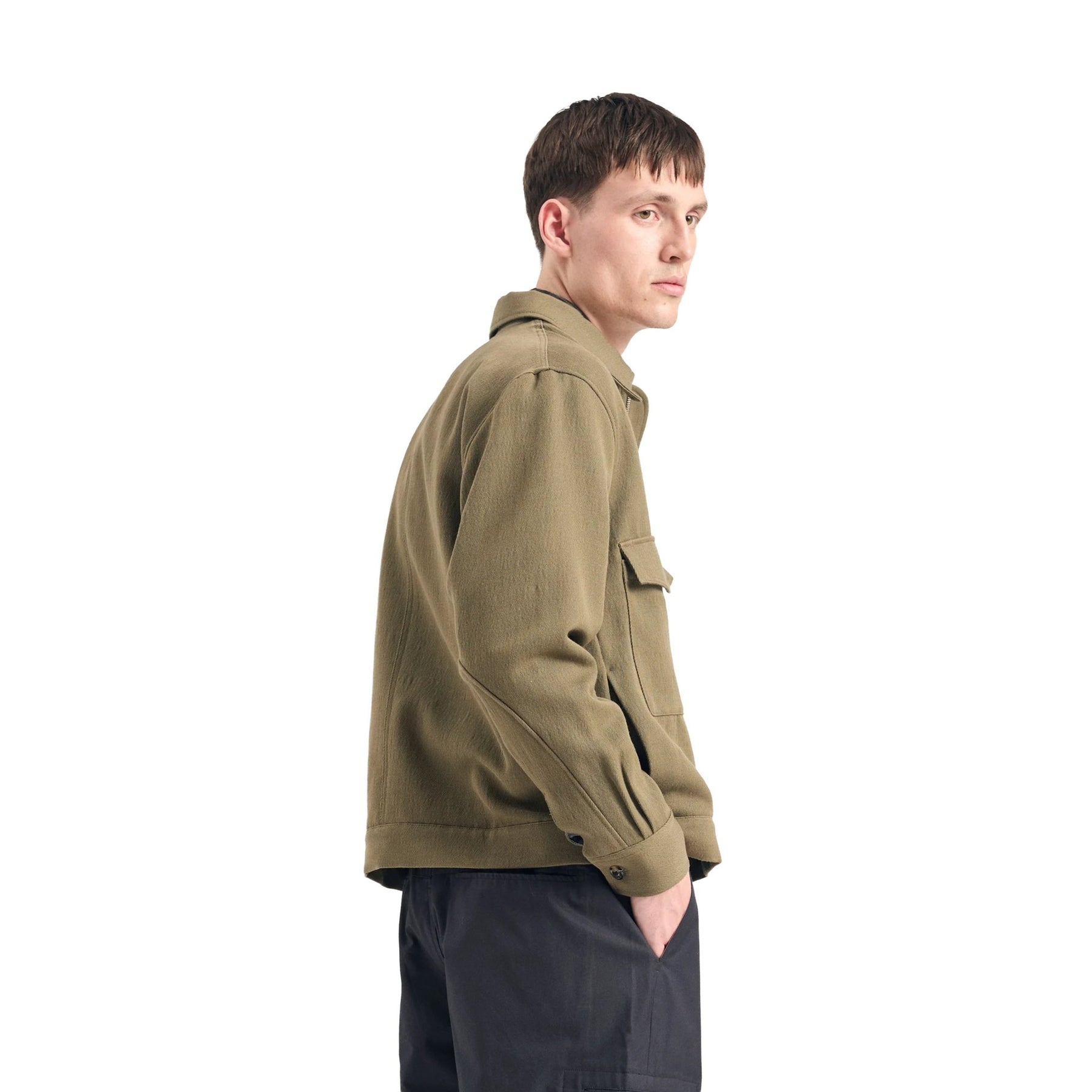 Norse Projects Aksel Cavalry Cotton Wool Windstopper Jacket Olive Night ...