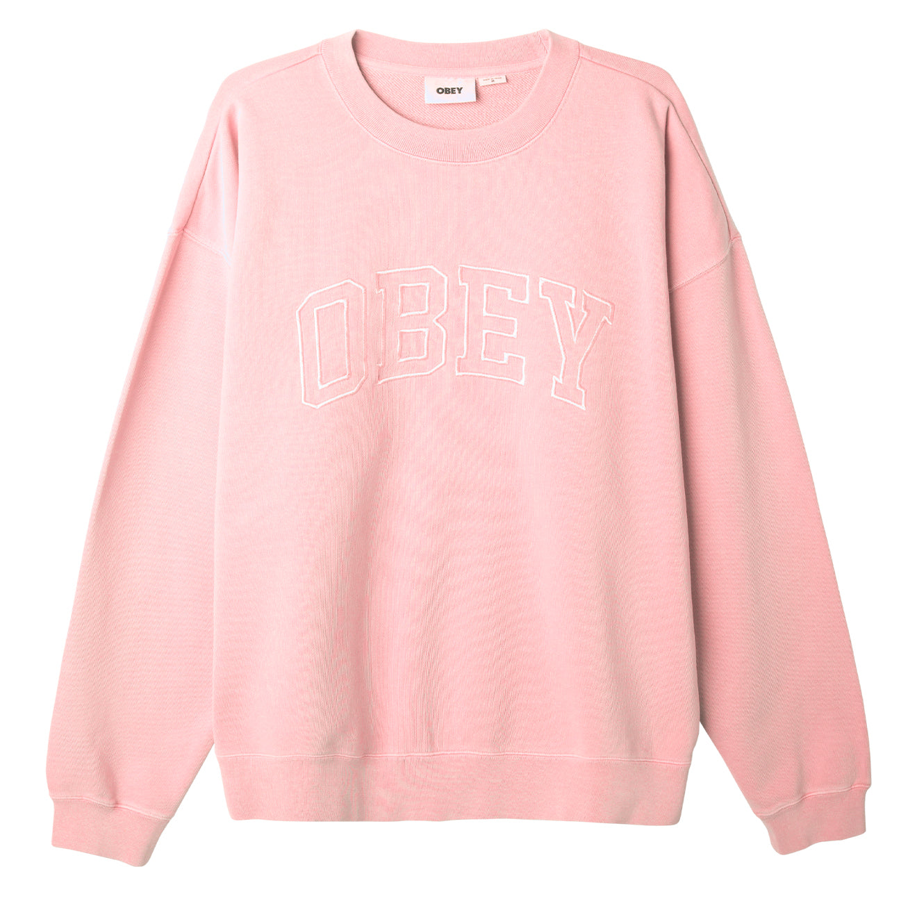 Obey Pigment Collegiate Extra Heavy Crew Pigment Pink Shell | Yards ...