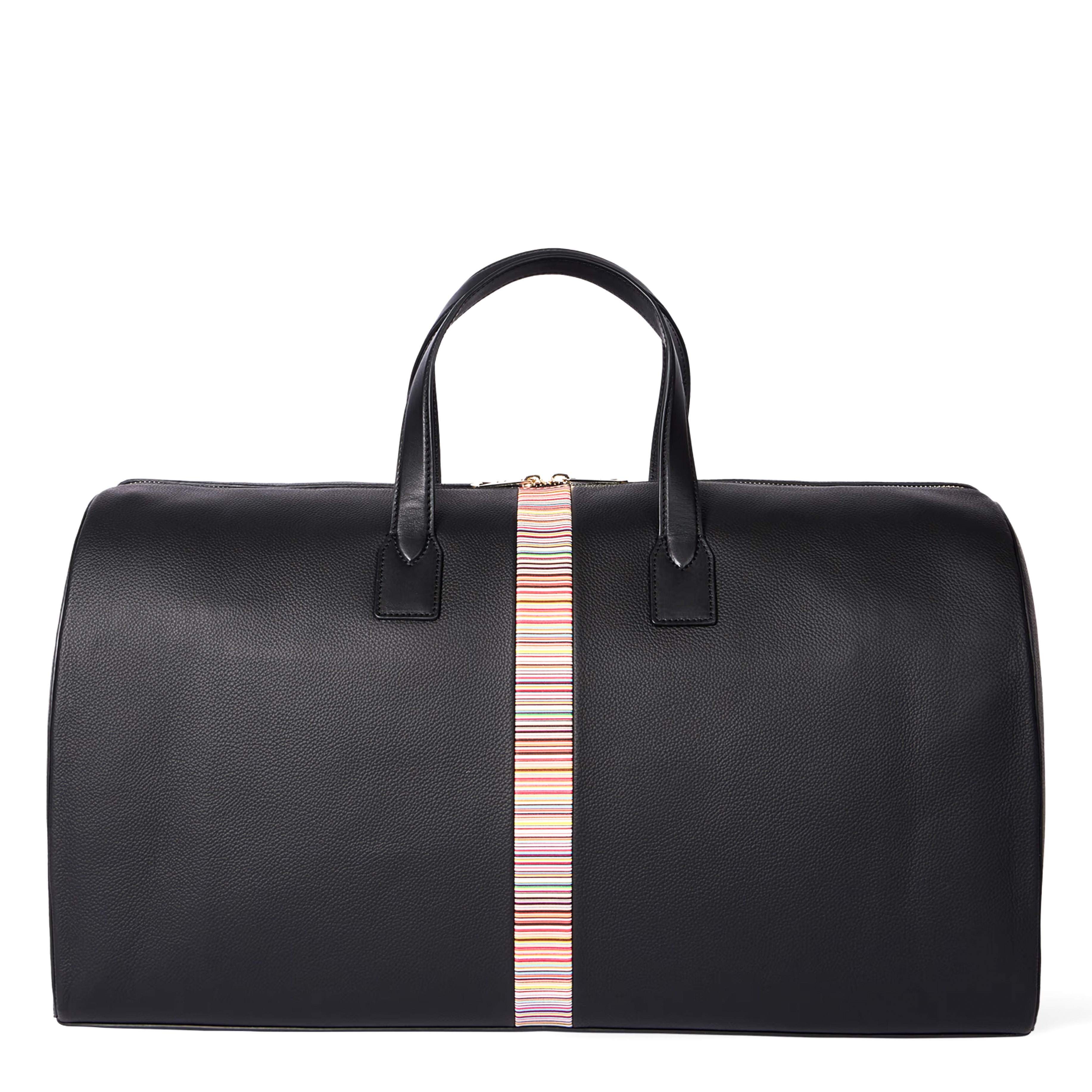 Paul Smith Leather Signature Stripe Holdall Black | Yards Store