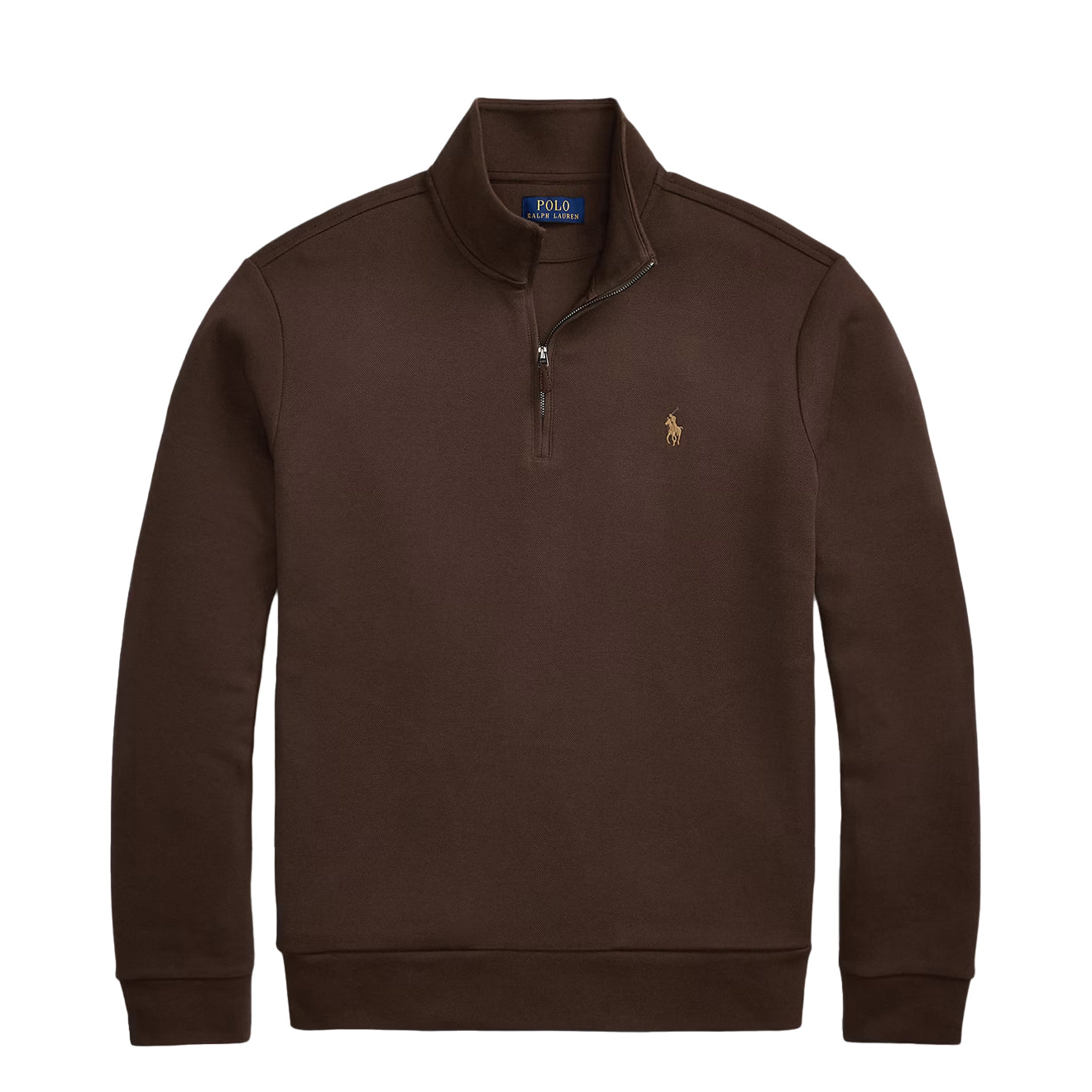 Polo Ralph Lauren Double-Knit Mesh Quarter-Zip Pullover Nutmeg Brown ...