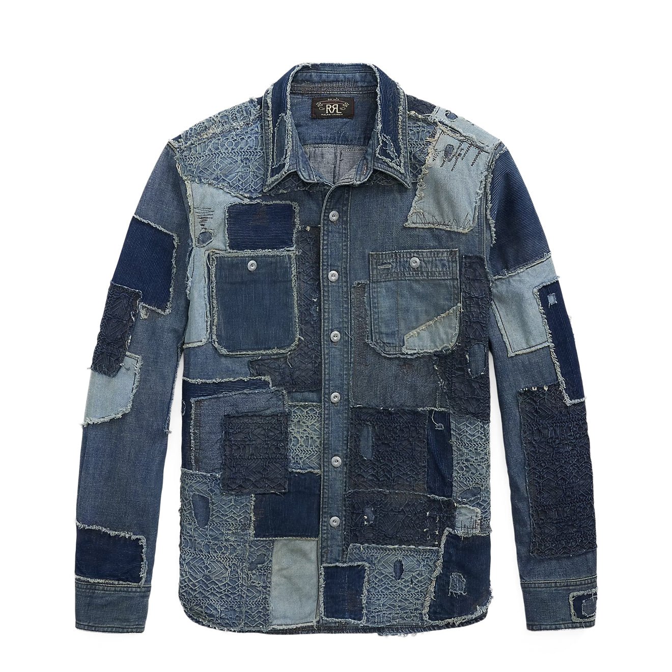 RRL By Ralph Lauren Denim Patchwork Shirt Indigo | Yards Store