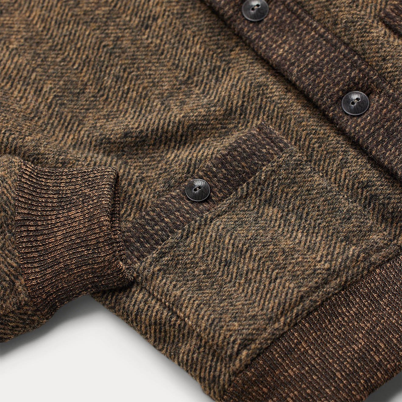 RRL By Ralph Lauren Double Knit Tweed Cardigan Brown / Multi | Yards Store