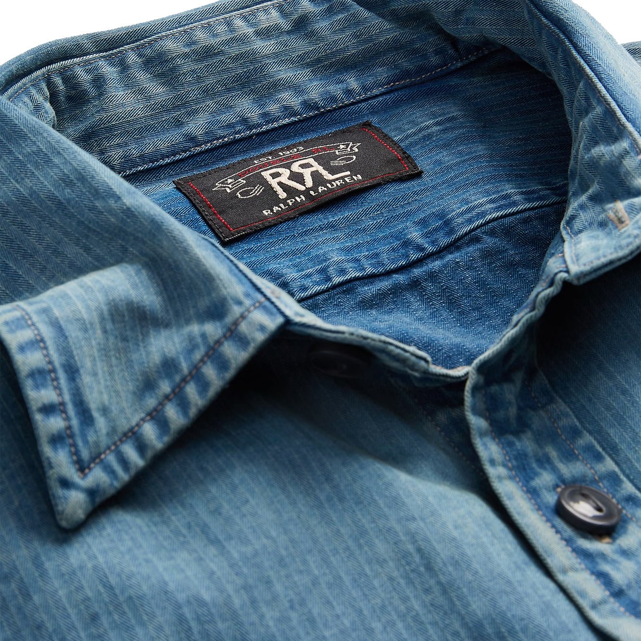 RRL By Ralph Lauren Indigo Herringbone Twill Workshirt Faded Indigo ...