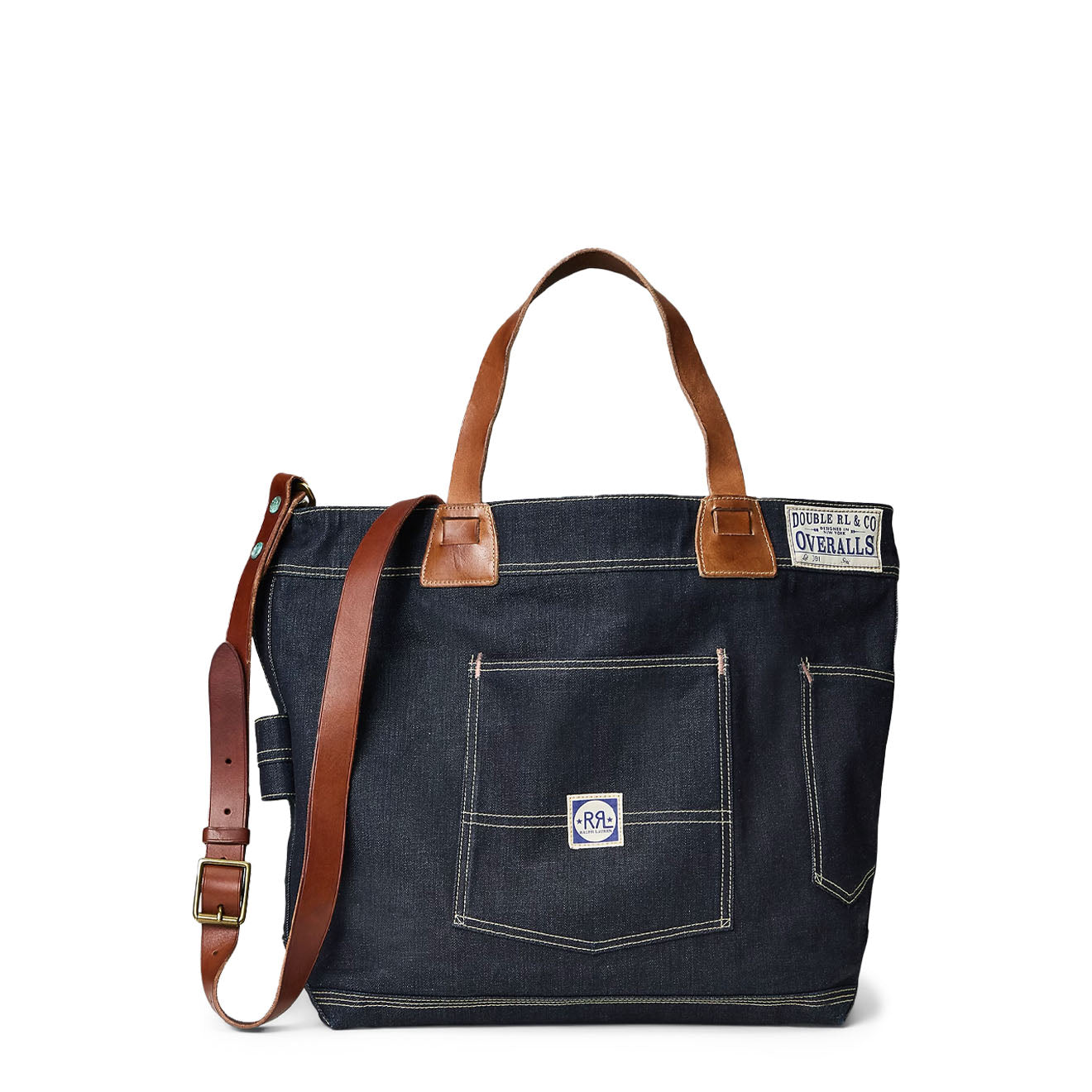 RRL By Ralph Lauren Leather-Trim Indigo Denim Tote Indigo/Brown | Yards ...