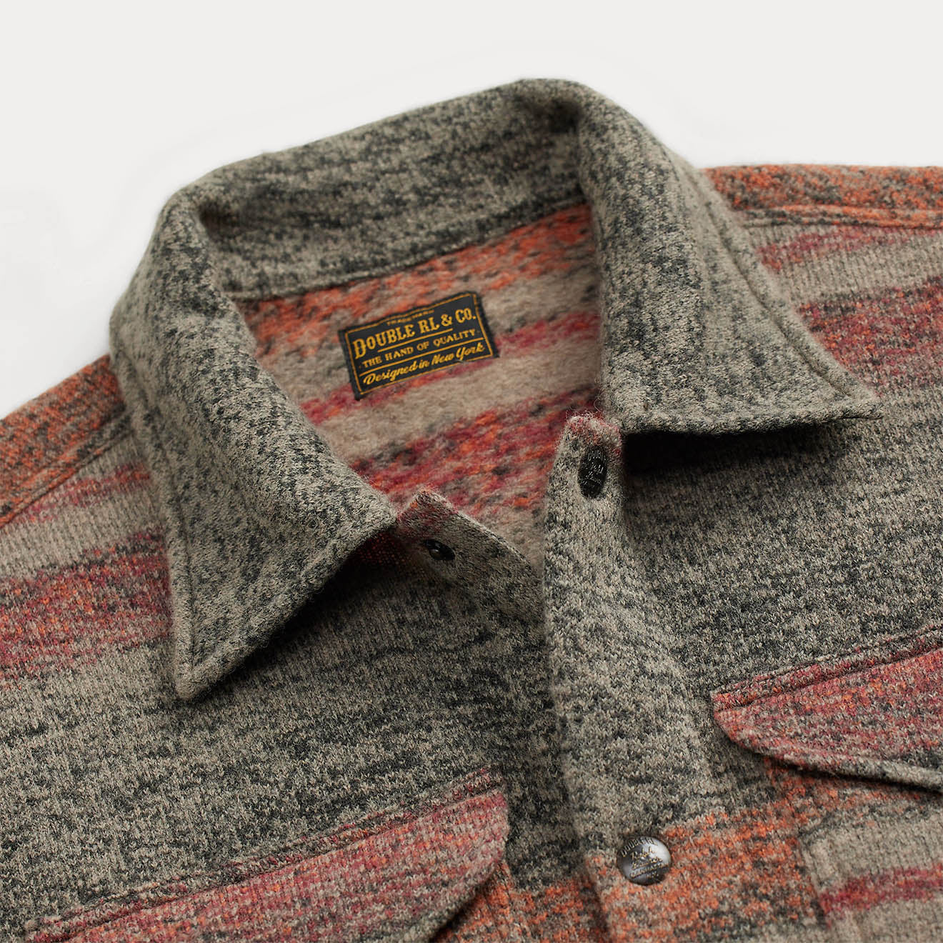 RRL By Ralph Lauren Striped Double Knit Wool Blend Jacket Red / Multi ...