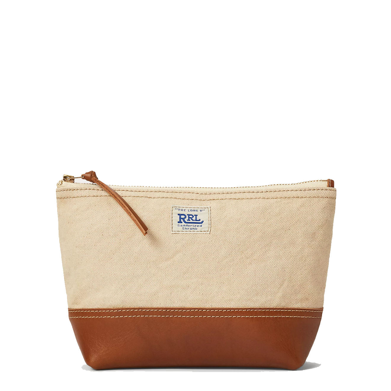 RRL by Ralph Lauren Leather-Trim Canvas Pouch Greige/Brown | Yards ...