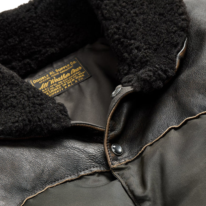 RRL by Ralph Lauren Shearling-Collar Leather-Yoke Jacket RRL by Ralph Lauren Shearling-Collar Leather-Yoke Jacket