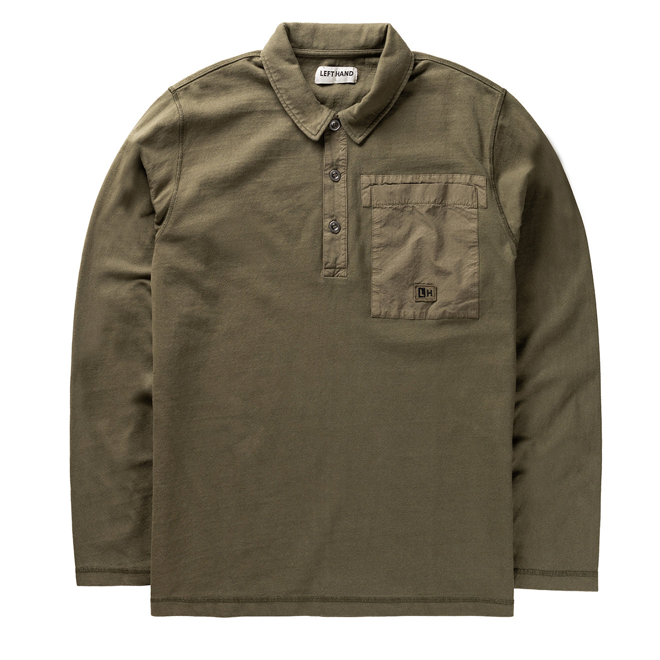 Left Hand L/S Polo Olive | Yards Store
