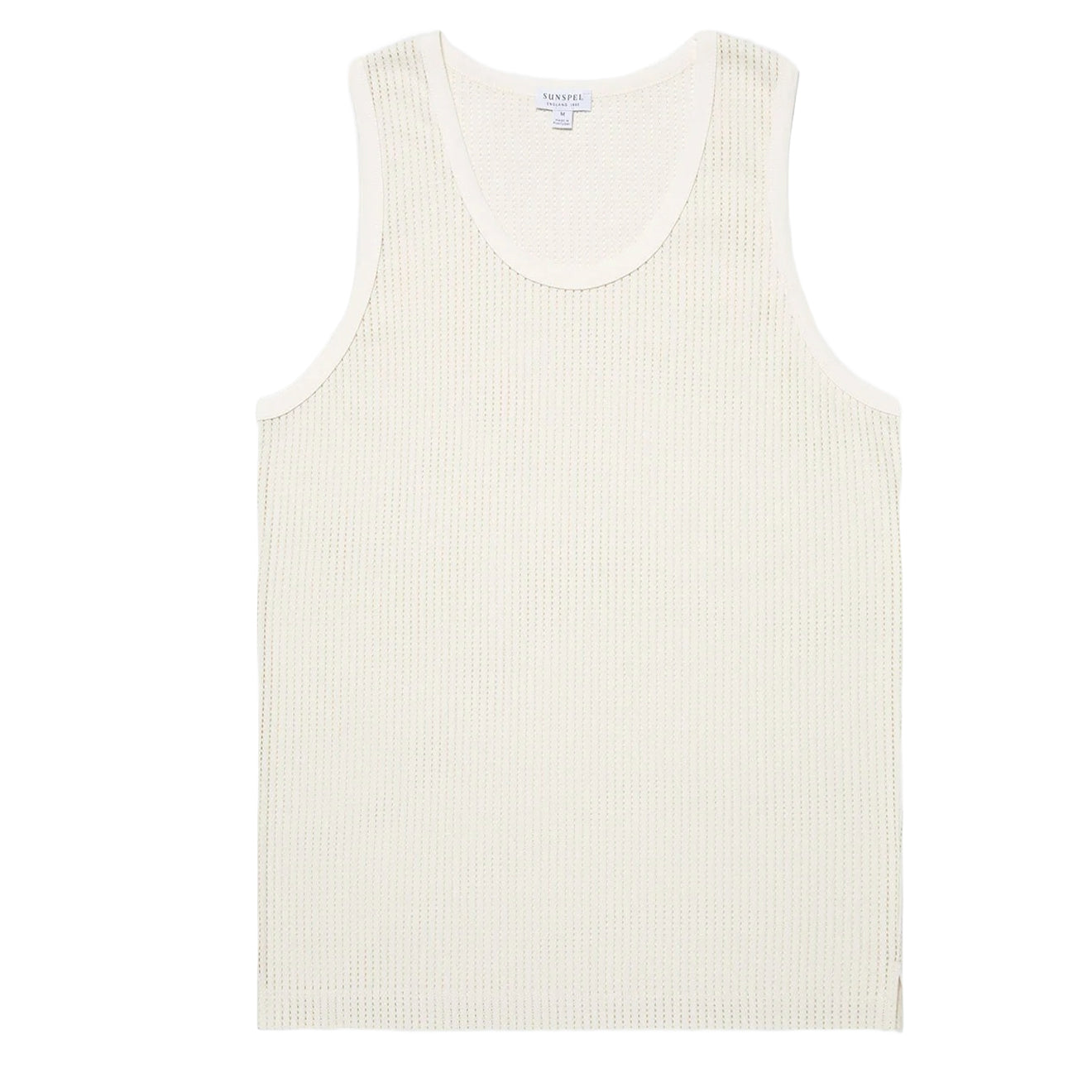 Sunspel Linear Mesh Tank Top Ecru | Yards Store