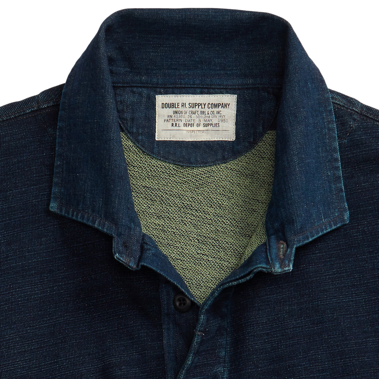 RRL by Ralph Lauren Indigo French Terry Rugby Shirt Indigo | Yards Store