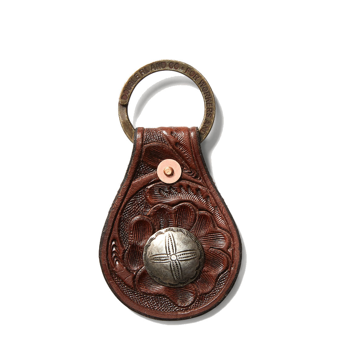 RRL by Ralph Lauren Tooled Leather Key Fob Brown | Yards Store